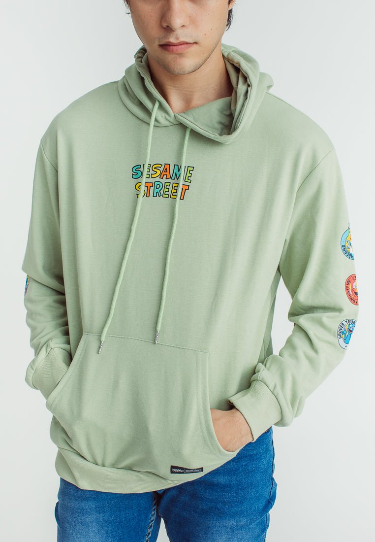 Mossimo Dessert Sage Sesame Street Oversized Hoodie with Soft Touch Pr ...
