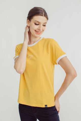 Ochre with My Sunshine Illustration on Ringer Classic Fit Tee – Mossimo PH